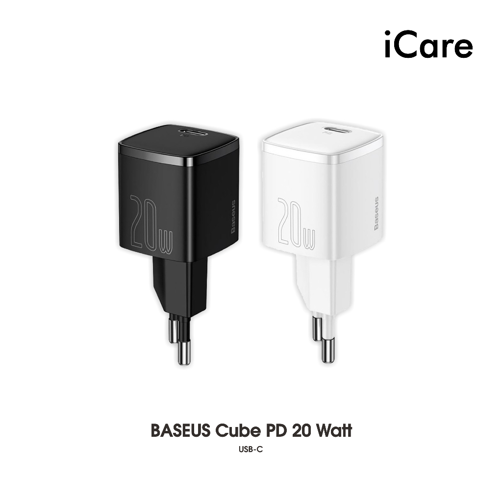 Jual Baseus Cube Adaptor 20W USB-C PD Fast Charging Compact Mini Size ...