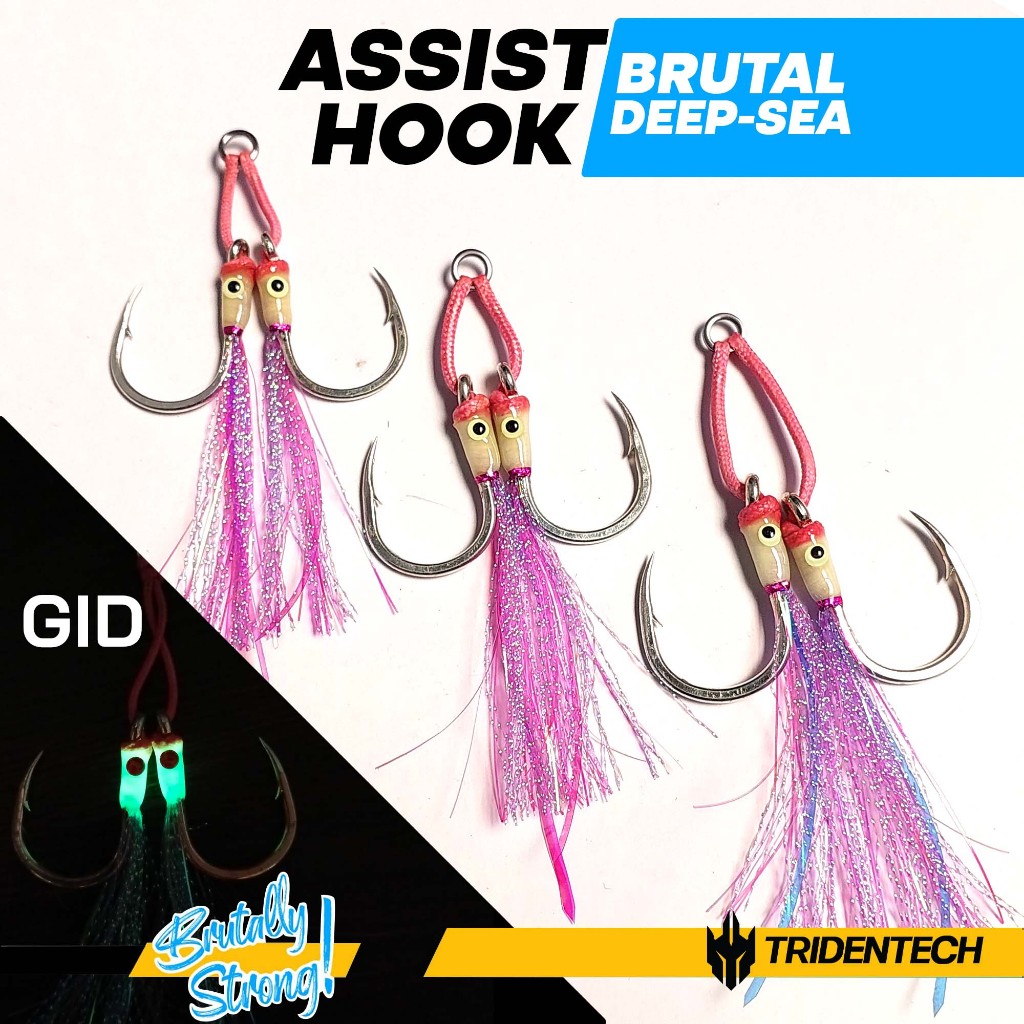 Jual Assist Hook Tridentech Brutal Deep Sea Assist Hook GID Kail Pancing | Shopee Indonesia
