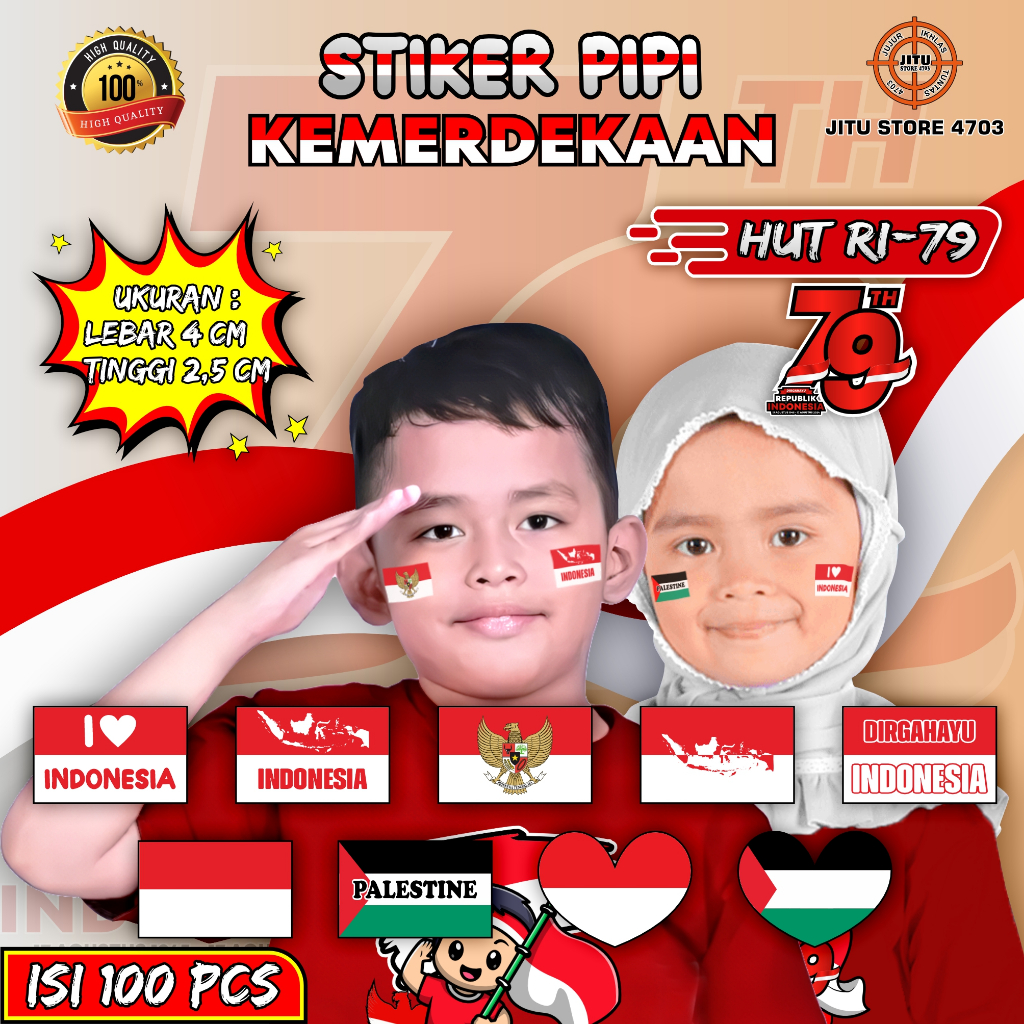 Jual STIKER PIPI KEMERDEKAAN HUT RI 17 AGUSTUS | Shopee Indonesia