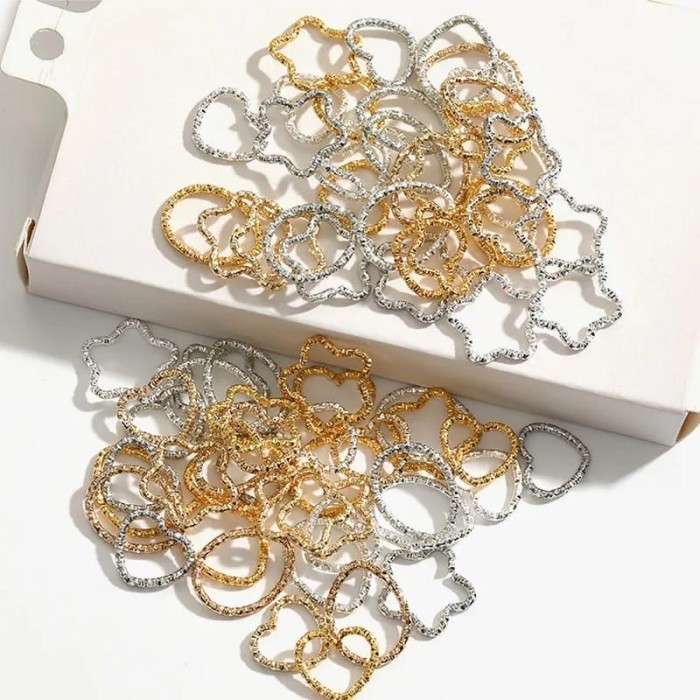 Jual Bahan Ring Konektor Bentuk Macam Model Spacer Jump Ring Gerigi ...