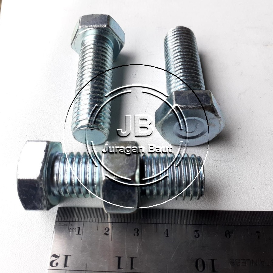 Jual BAUT MUR M14 X 50 PANJANG 5CM 5 CM KUNCI 22 50MM MM PUTIH BAUD BMP ...