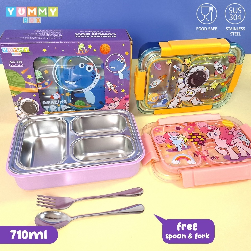 Jual Lunch Box Stainlesds Steel SUS304 Yummy Box/Kotak Bekal/Kotak ...