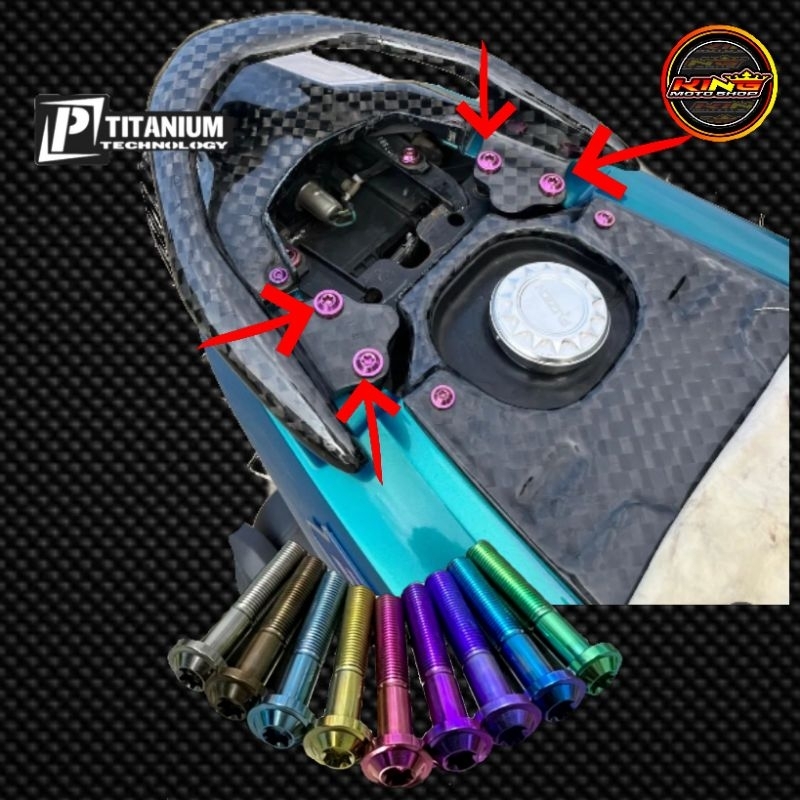 Jual baut behel titanium beat scoopy genio satu set | Shopee Indonesia