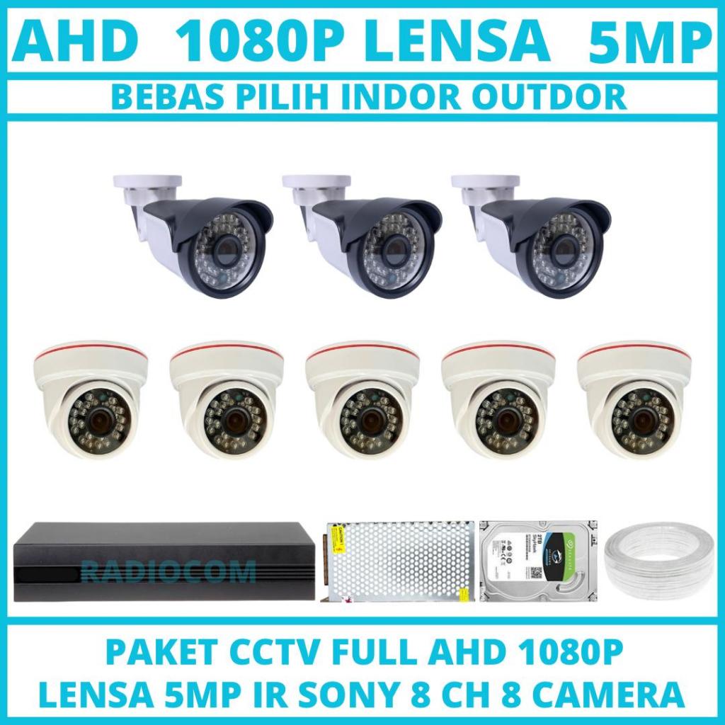 Jual PAKET CCTV 8 CHANNEL 8 CAMERA 5MP FULL HD 1080P IR SONY KAMERA ...
