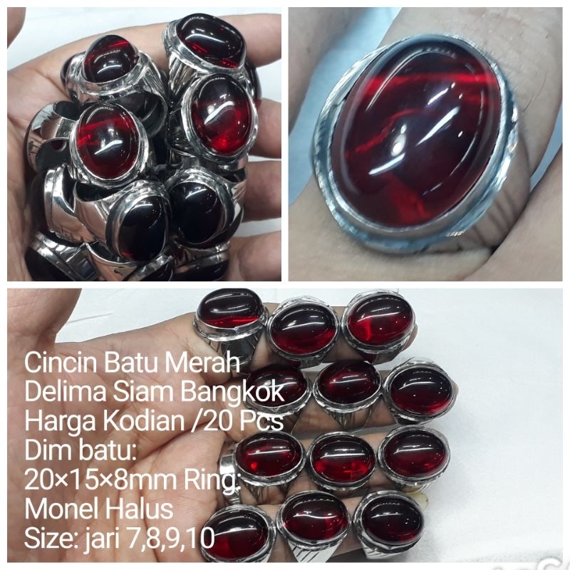 Jual CINCIN BATU MERAH DELIMA CRYSTAL HARGA KODIAN /20 PCS | Shopee ...