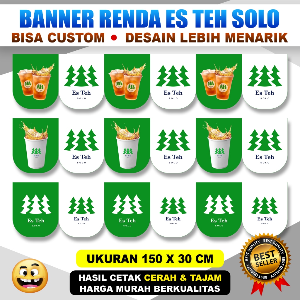 Jual SPANDUK BANNER RENDA ES TEH SOLO TERMURAH | Shopee Indonesia