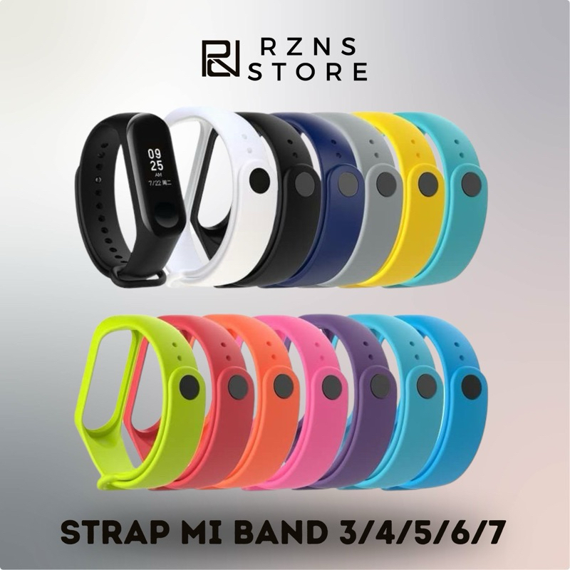Jual RZNS Strap Mi Band 7 6 5 4 3 / Tali Jam Xiaomi Mi Band 7 6 5 4 3 Warna Polos Solid ...