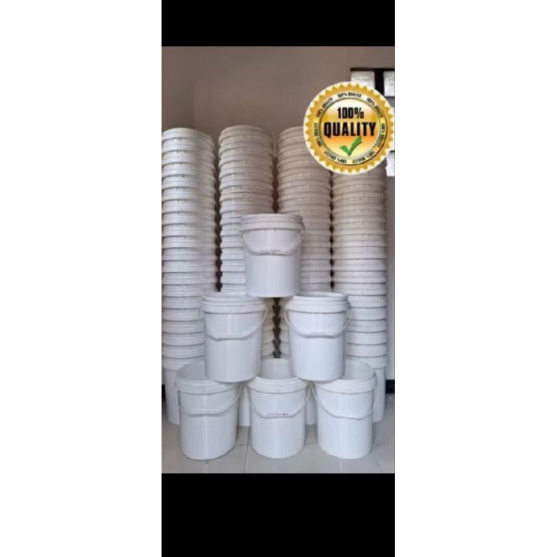 Jual ember bekas 25 kg/20 L putih polos + tutup sudah bersih siap pakai | Shopee Indonesia