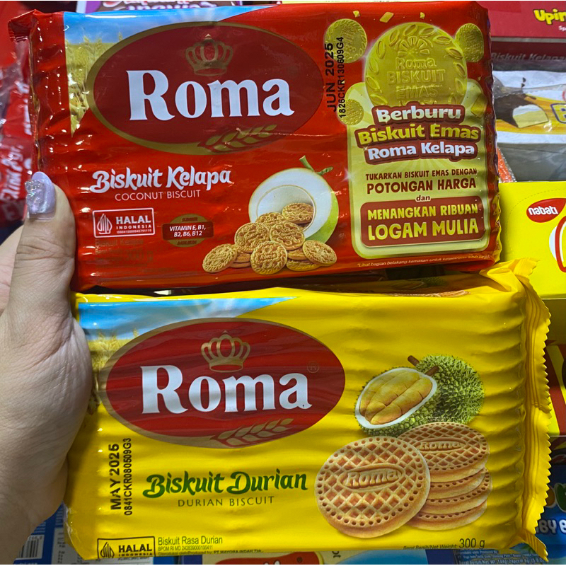Jual Roma coconut Roma kelapa Roma Durian biskuit [300 gr] snack ...