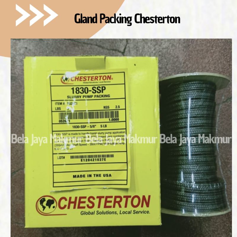 Jual Gland Packing Chesterton 1830 SSP Tebal 8mmx2,5kg | Shopee Indonesia