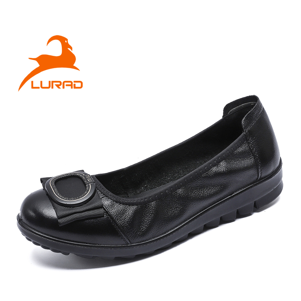Jual LURAD Sepatu Flat Wanita Slip On Hitam Sepatu Cewek Modis Kekinian ...