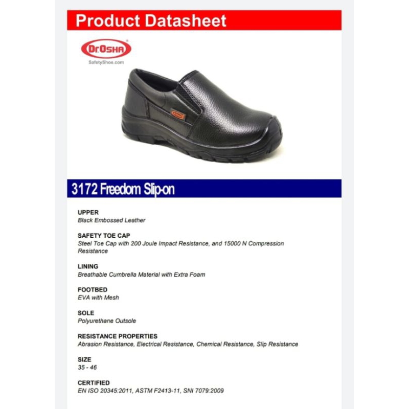 Jual Safety shoes DR Osha model 3172 Slip on | Shopee Indonesia