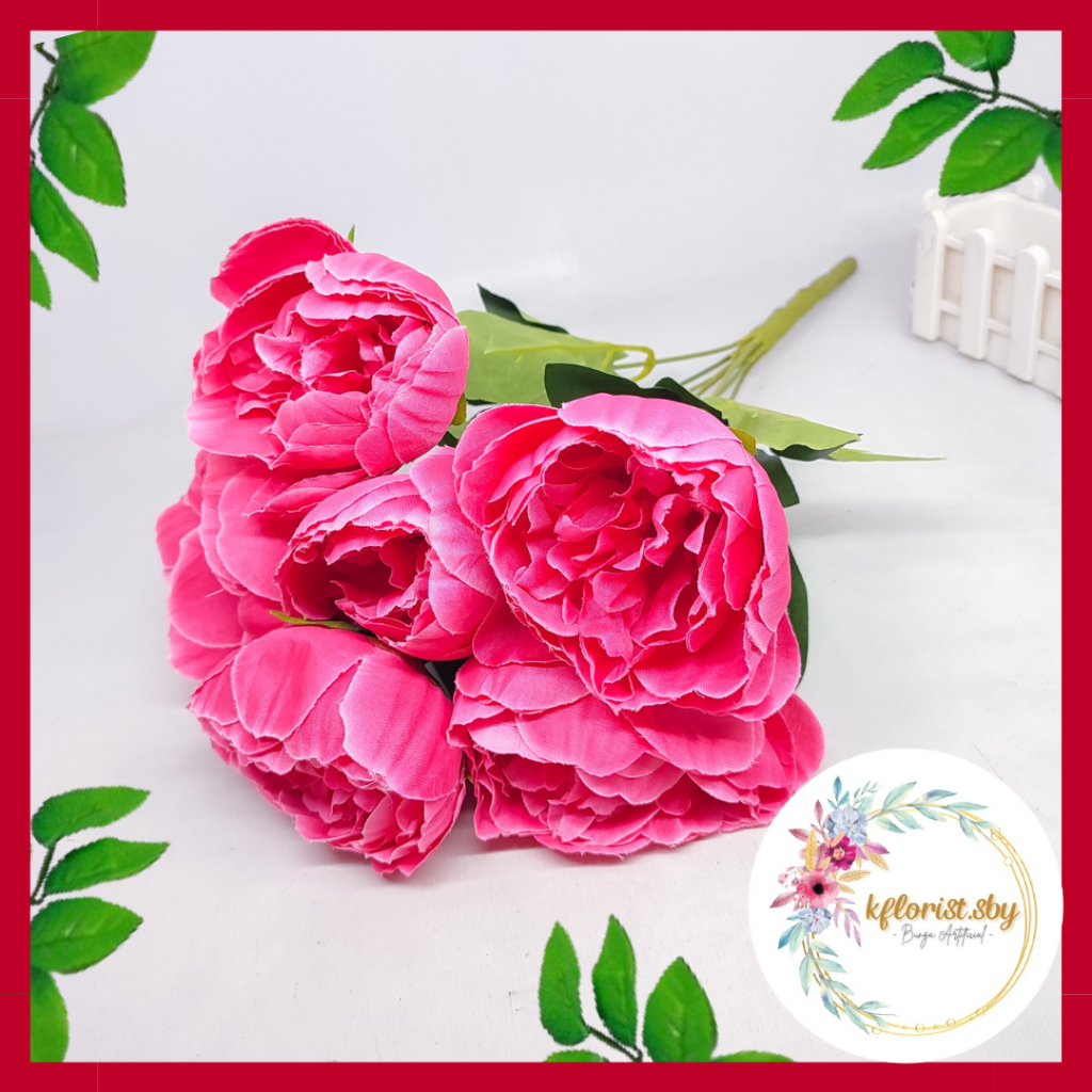 Jual Bunga Artificial Mawar Peony k7 bunga hias dekorasi Pelaminan ...