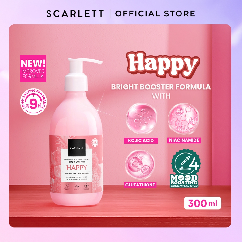 Jual Scarlett Whitening New! Fragrance Brightening Body Lotion Bright ...