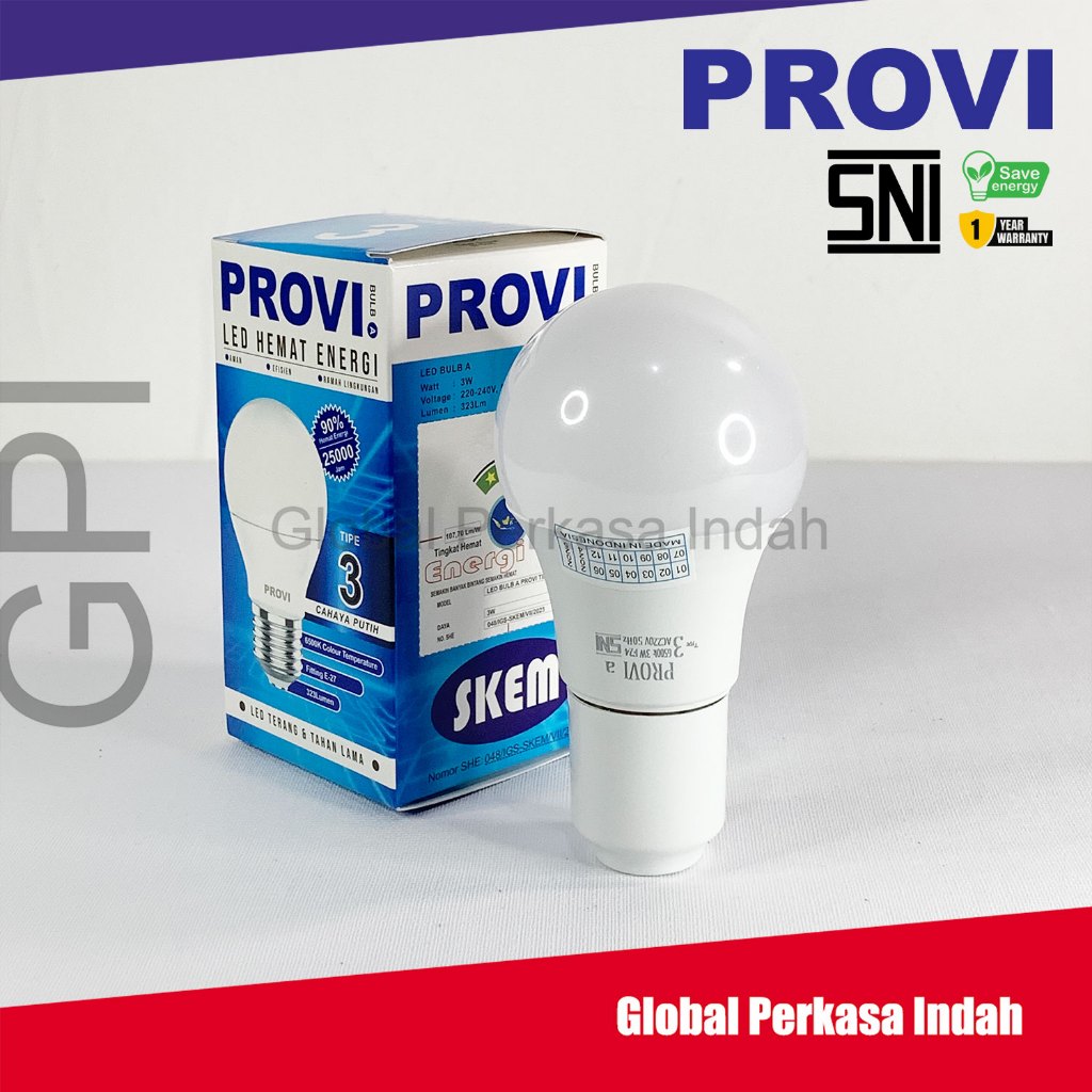 Jual Provi Bulb A Lampu Bohlam Led 3 Watt / 5 W / 7W / 9W / 12W / 15W ...