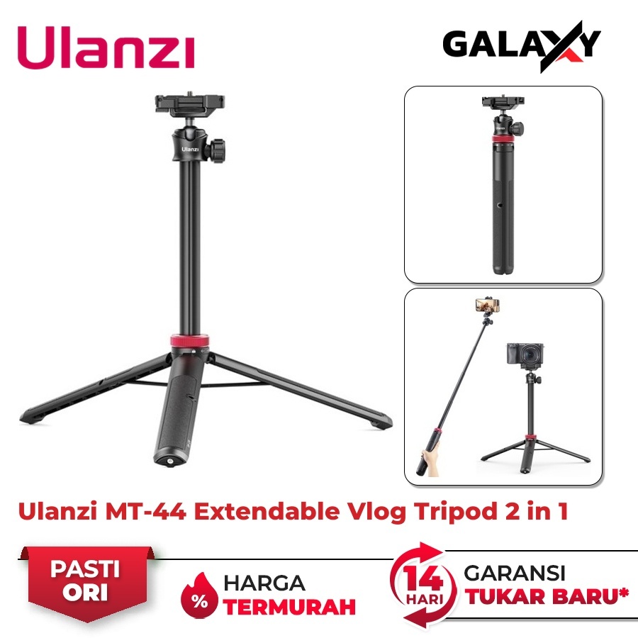 Jual Ulanzi MT-44 Extendable Vlog Tripod 2 in 1 Clip Tripod Mini Ulanzi ...