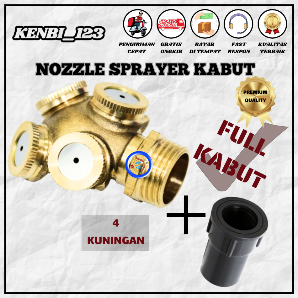 Jual Spuyer Nozzle Sprayer Kabut Embun Kepala 4 Kuningan Untuk Rumah ...