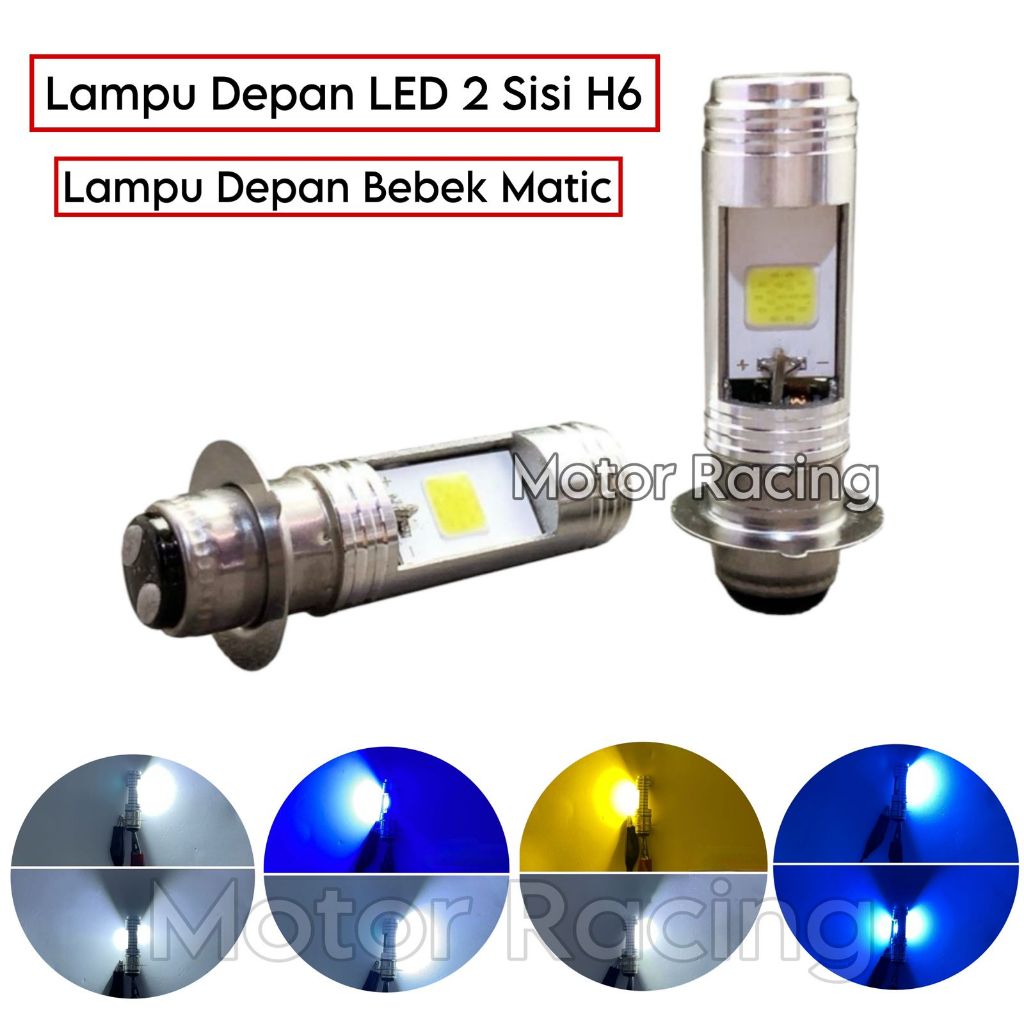 Jual Lampu LED Utama Depan 2Led Motor Bebek dan Matic Soket H6 Led 2 Sisi | Shopee Indonesia