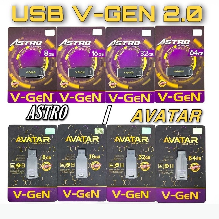 Jual Flashdisk V-GeN Usb 2.0 8GB 16GB 32GB 64GB Flash VGeN ASTRO AVATAR ...
