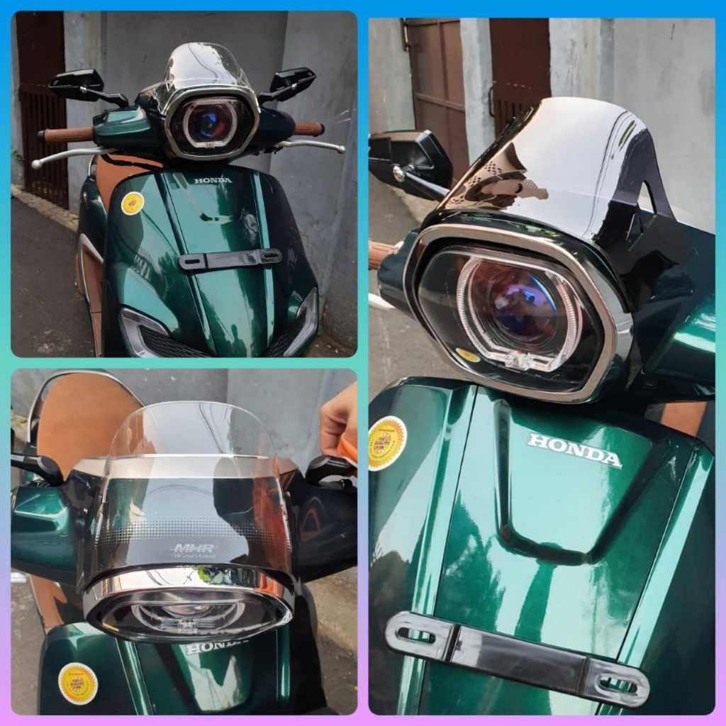 Jual Windshield Visor STYLO / VESPA Tinggi 13 cm Lebar 19.5 cm Original ...