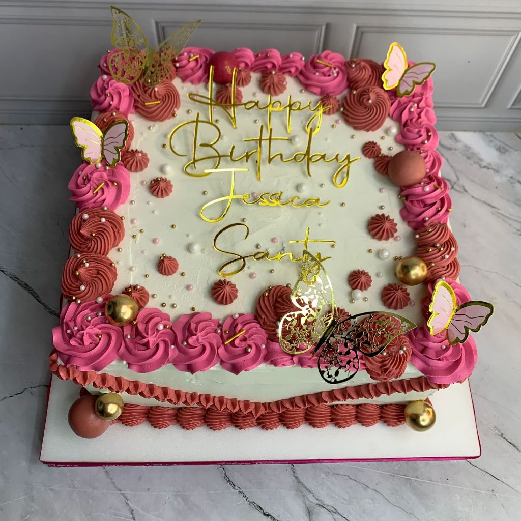 Jual Kue Ulang Tahun/Birthday Cake/Kue Ultah Tema Pink Butterfly/Kue Birthday Jakarta | Shopee ...