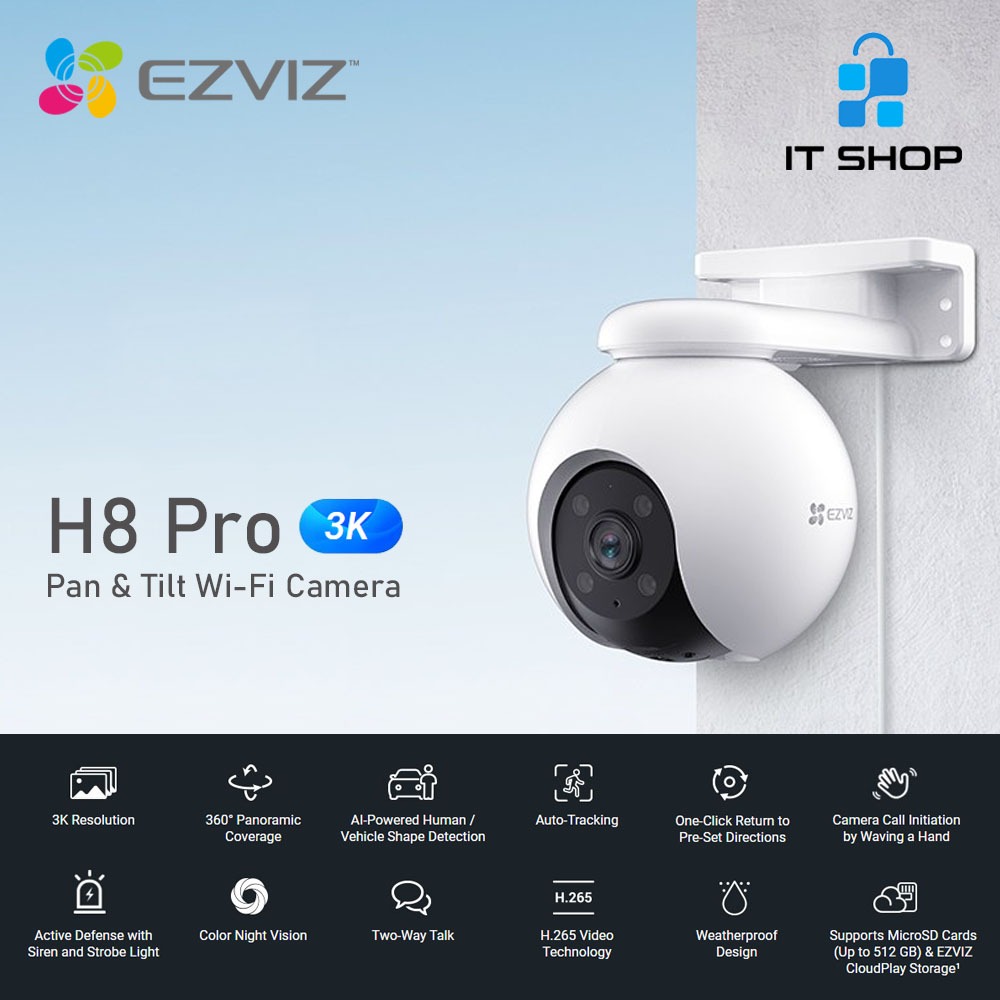 Jual Ezviz H8 Pro 3K 5MP Pan & Tilt Wi-Fi Camera | Shopee Indonesia