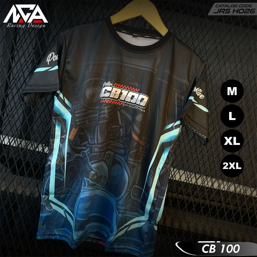 Jual Jersey Racing CB 100 biru - Kaos Herex Bahan Jersey | Shopee Indonesia