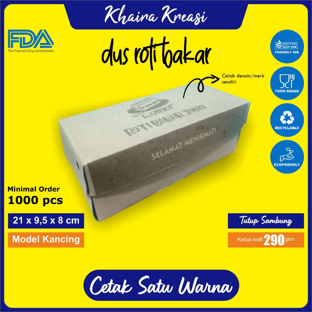 Jual Cetak Custom Dus Roti Bakar, Box Roti Bakar, Kotak Roti Bakar ...