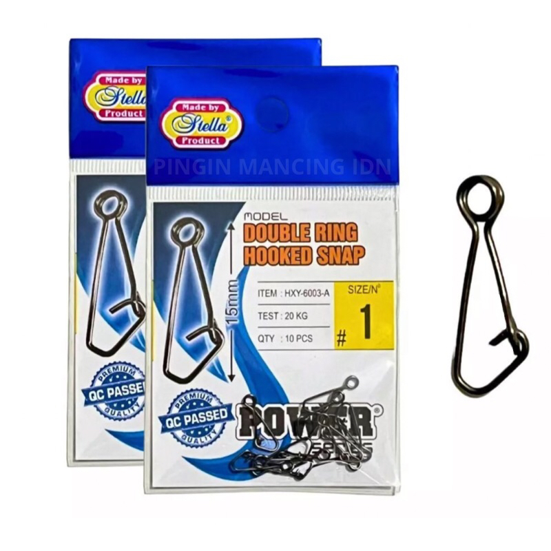 Jual Hooked Snap Double Ring Stella Peniti Pancing Kekuatan 28 Kg Isi ...