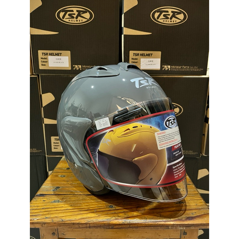 Jual Helm TSR RAM 4 - Modern Grey (FREE STIKER & REDY) | Shopee Indonesia