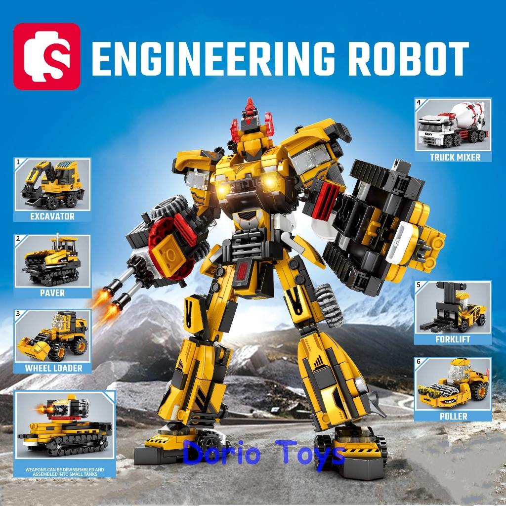 Jual Sembo Block Kendaraan Konstruksi Robot Raksasa - Engineering Robot ...