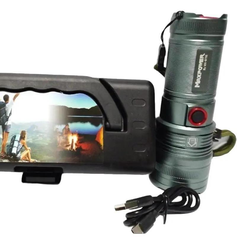 Jual Senter Tangan Zoom 100 Watt Maxpower MX-B702 Cahaya Putih ...