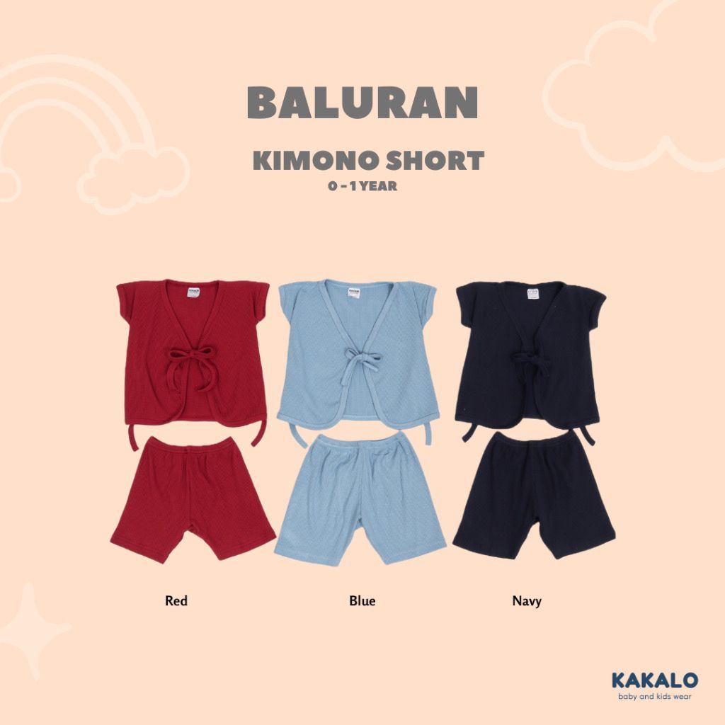 Jual KAKALO Baju Bayi | BALURAN Kimono Short Set (0-1 Tahun) | Shopee ...