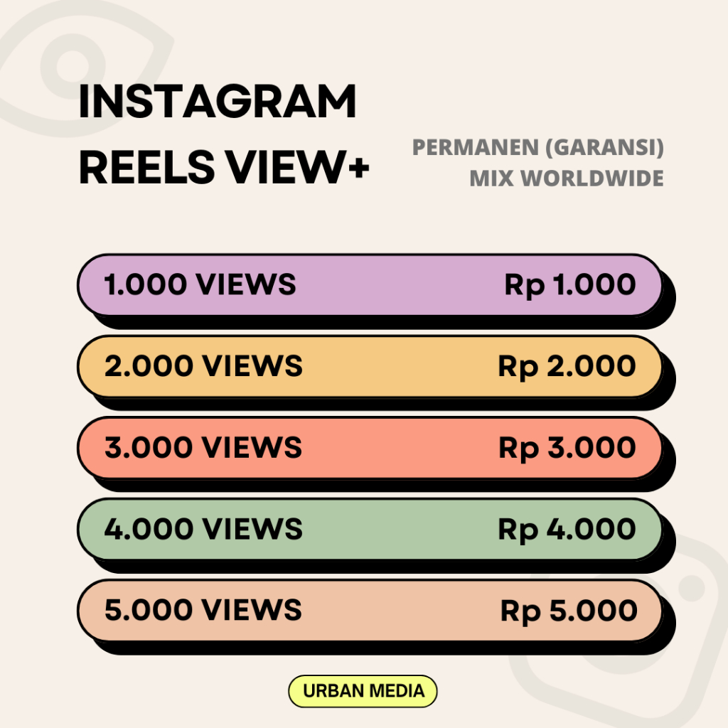 Jual View Instagram Reels Mix Worldwide Permanen Bergaransi 30 Hari IG ...