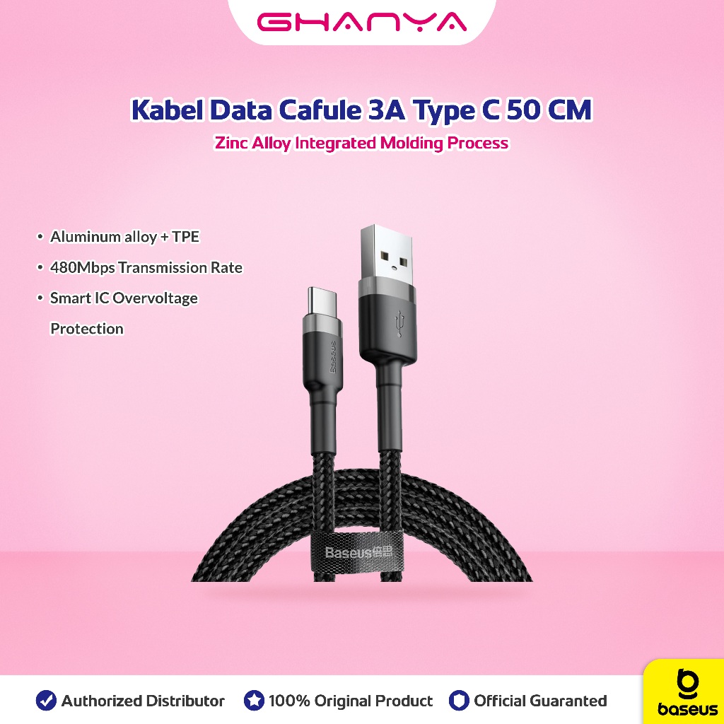 Jual BASEUS Kabel Data Cafule USB to Type C 50CM Fast Charging Quick ...
