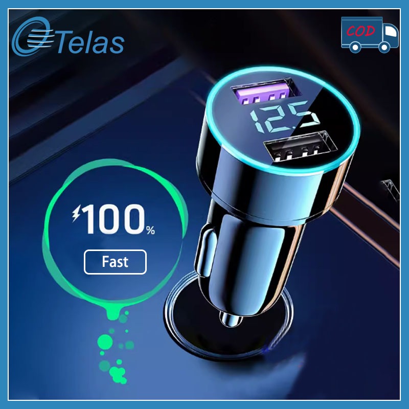 Jual Telas Charger Mobil Car Adapte 2-Port USB Fast Charging 3.1A 12V ...