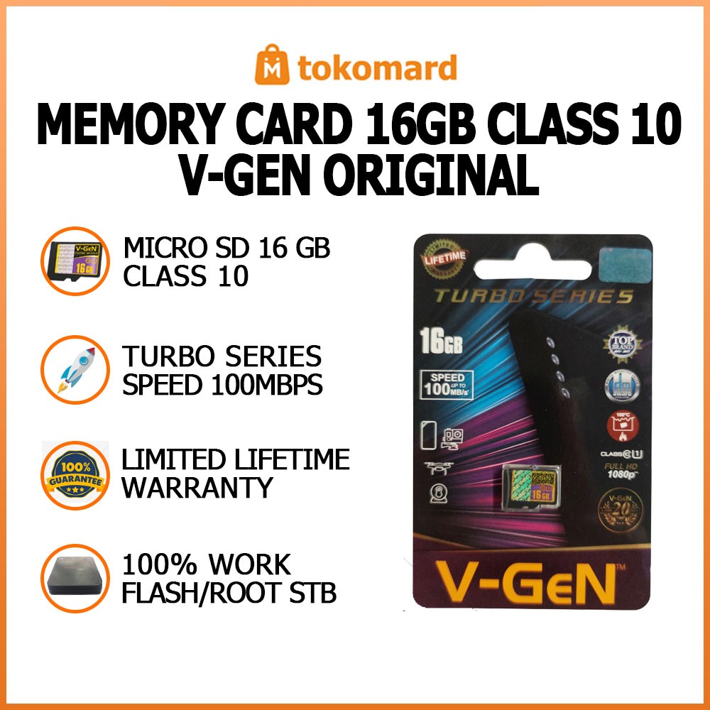 Jual Memory Card V-GeN Original Micro SD 16GB Class 10 Turbo Series ...