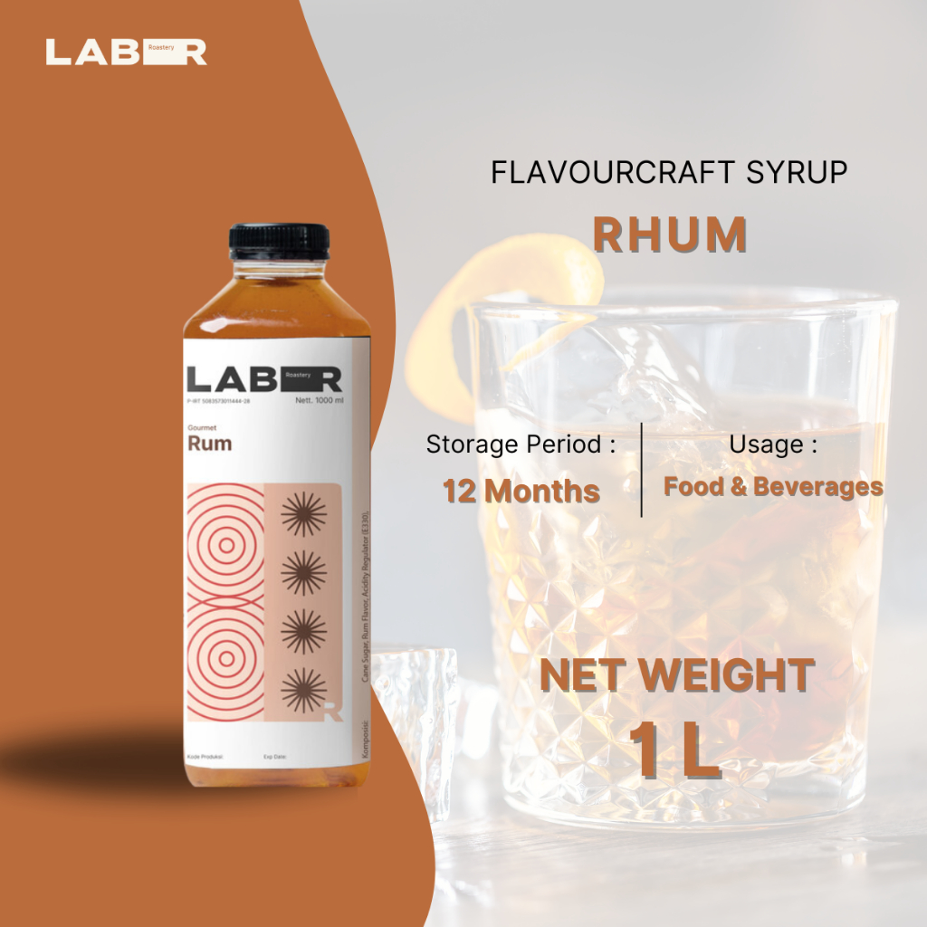 Jual LABR Rhum Syrup 0% Alcohol (Sirup Rum) 1000mL | Shopee Indonesia