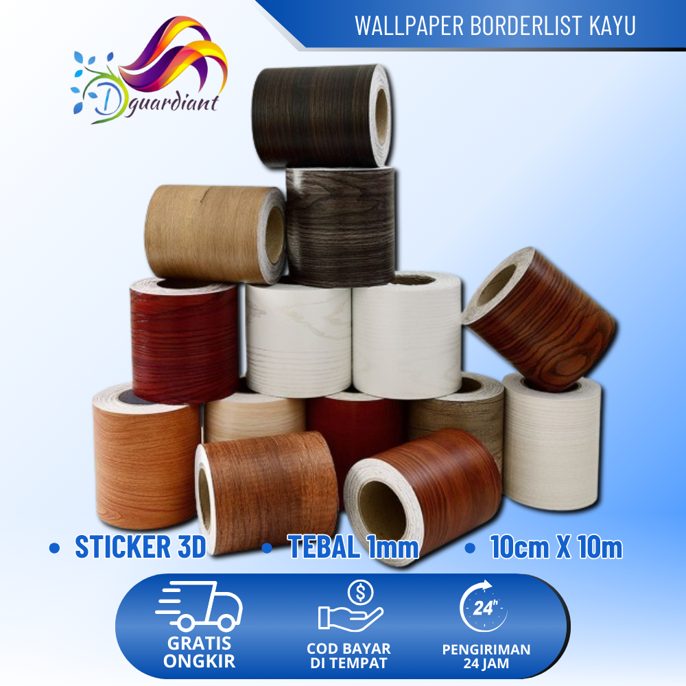 Jual Border List Motif Kayu 10cm x 10m Sticker List Border Stiker Motif ...
