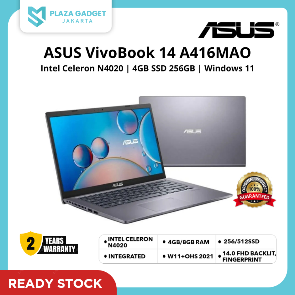 Jual Laptop Asus Vivobook 14 A416MAO-FHD426 - N4020/4GB/256GB SSD//14.0 ...