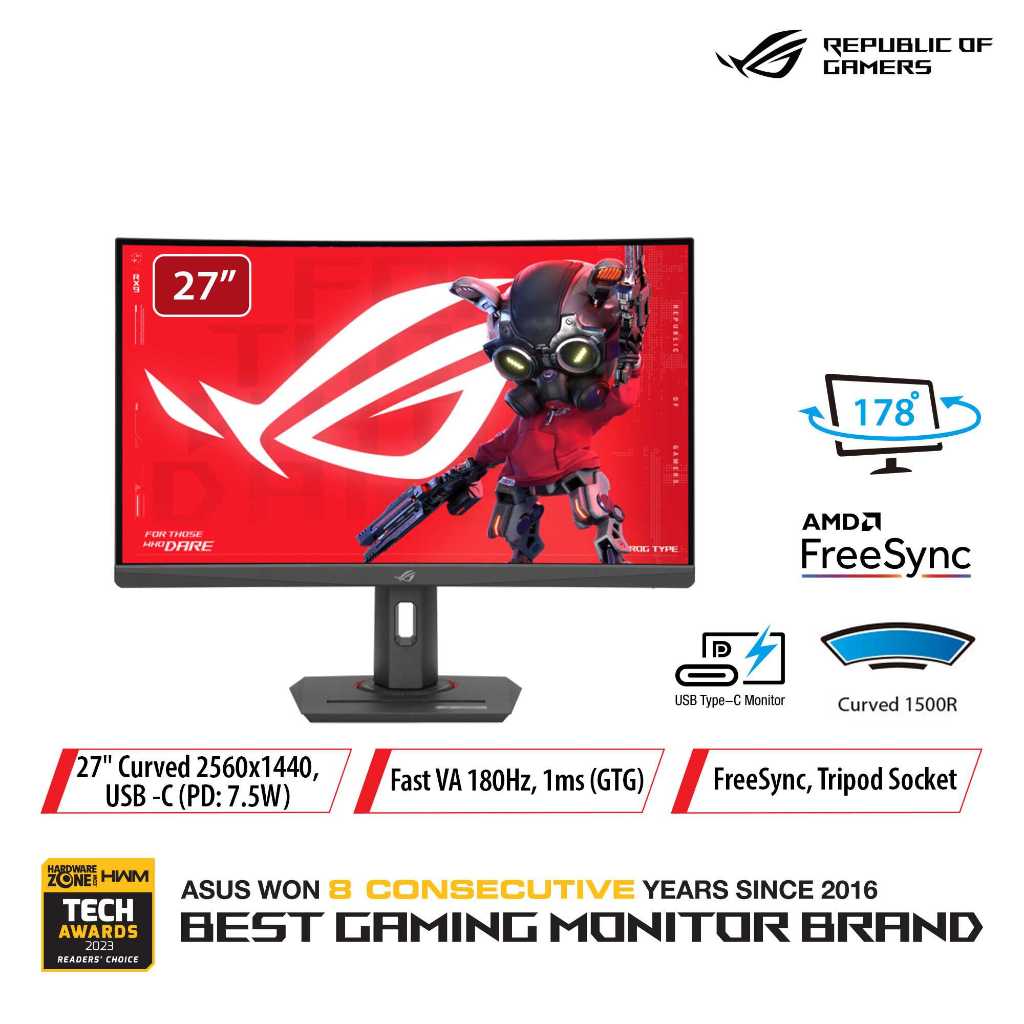 Jual ASUS ROG Strix XG27WCS 27 Inch Curved Gaming Monitor - WQHD VA ...