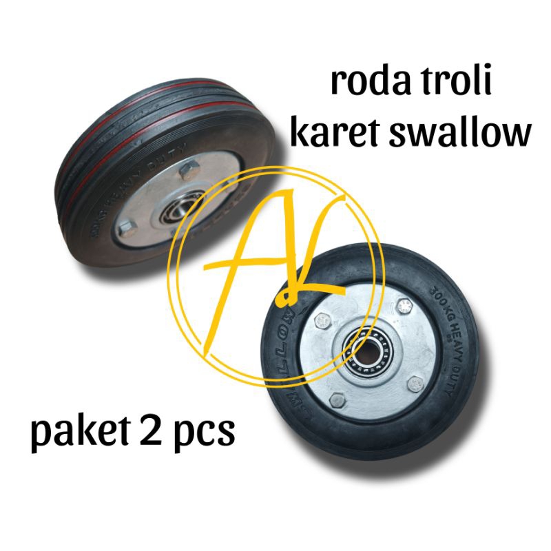 Jual paket 2 pcs roda troli 7 inch / roda lorry / gerobak dorong ...