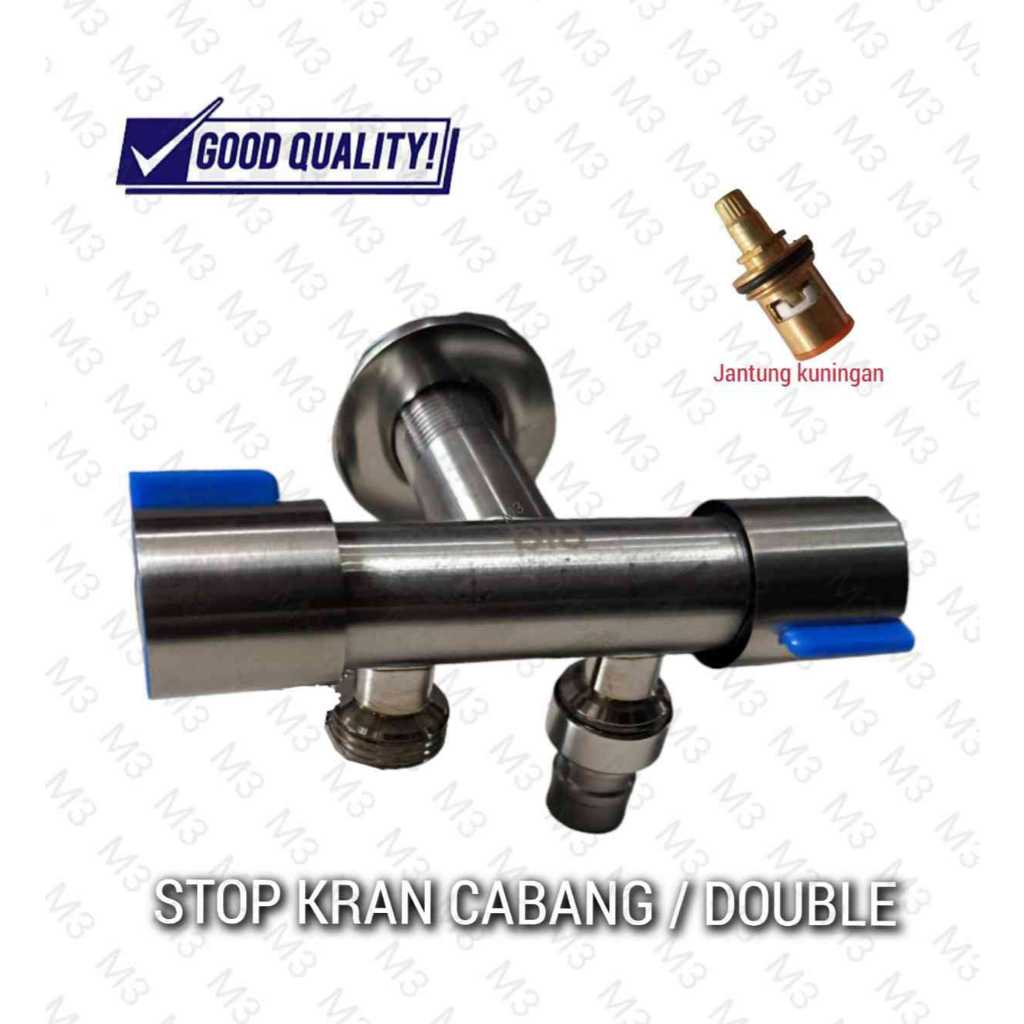 Jual KRAN DOUBLE / STOP KRAN CABANG / KRAN AIR TEMBOK DOUBLE 1/2 INCHI ...