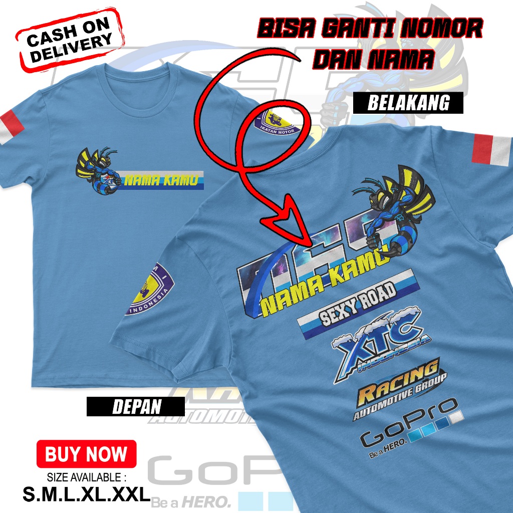 Jual Kaos Sablon Racing XTC Indonesia Free Request Nama Sesuai ...