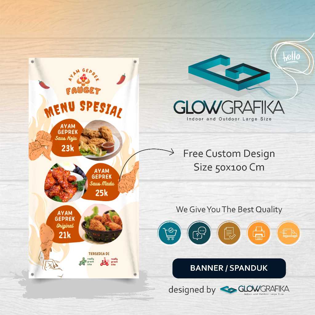 Jual Cetak Spanduk Banner MMT jual ayam pedas geprek warung makan ... Jual Cetak Spanduk Banner MMT jual ayam pedas geprek warung makan ...