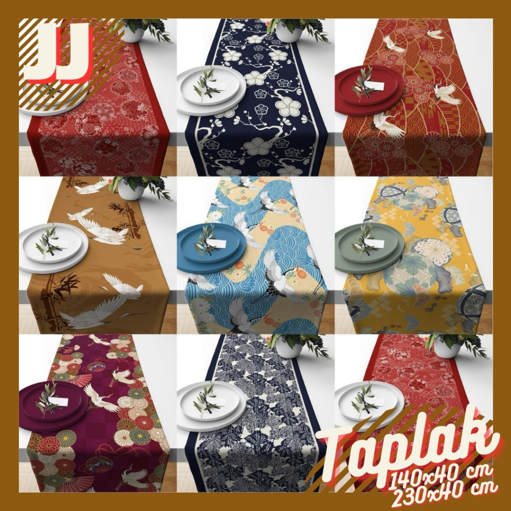 Jual TAPLAK MEJA TABLE RUNNER PRINT MOTIF JAPAN JEPANG JAPANESE 140X40 ...