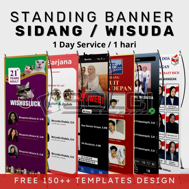 Jual BANNER SIDANG WISUDA FREE TEMPLATE DESAIN / STAND BANNER WISUDA ...