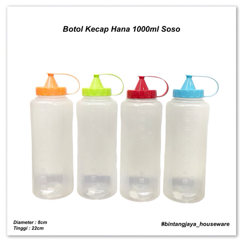 Jual OBRAL Botol Kecap Hana 1000ml Soso (1Lusin) | Shopee Indonesia