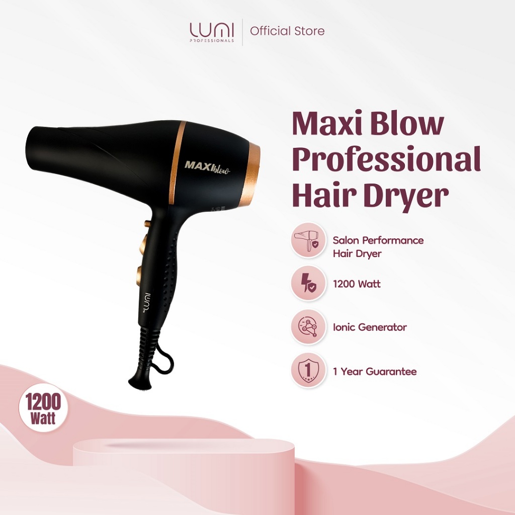 Jual Lumi Maxi Blow Professional Hair Dryer 1200 WATT | Shopee Indonesia