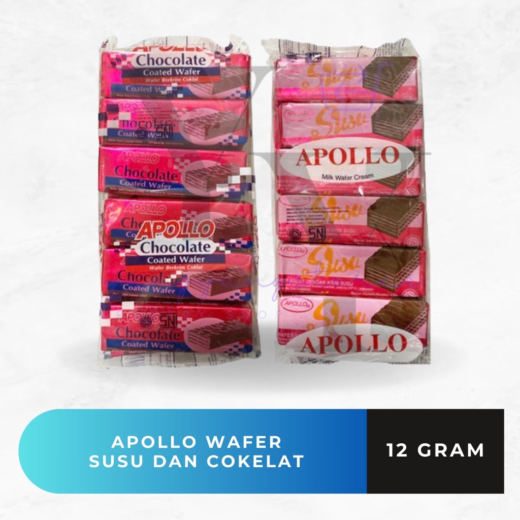 Jual Apollo Wafer Susu dan Cokelat 12 x 12 gram | Shopee Indonesia